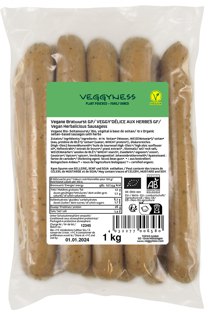 Vegane Bratwurst XXL – VEGGYNESS
